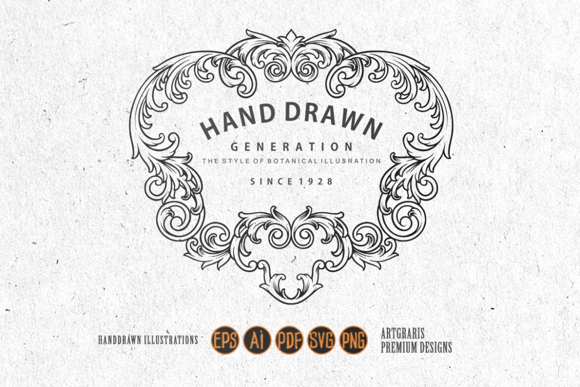 SVG Classic luxury badge flourish frame elegant | Deeezy