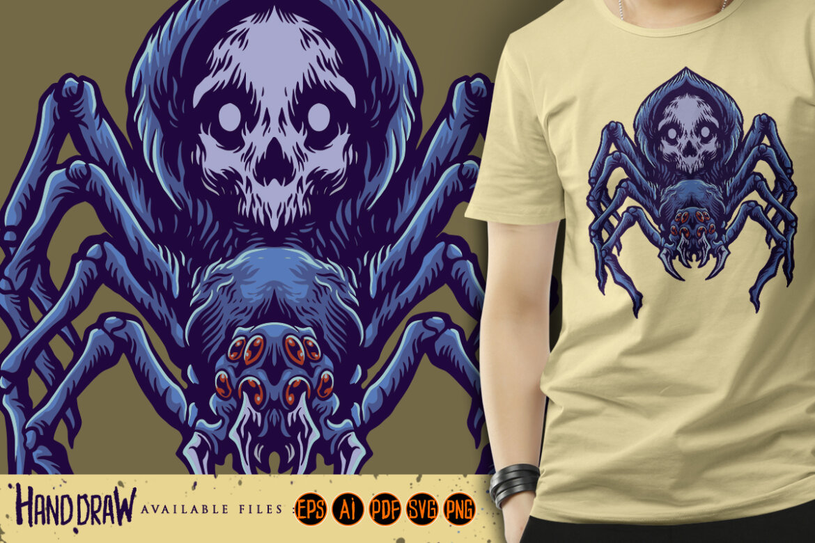Black spider skull illustration | Deeezy