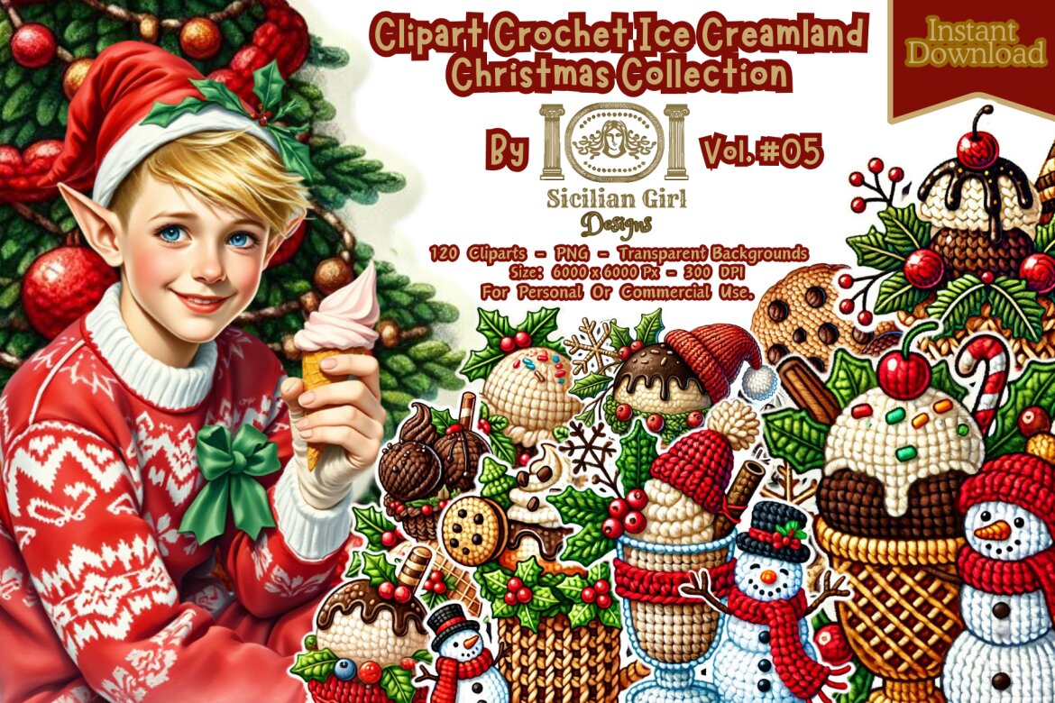 120 Clipart - Ice Creamland Christmas Collection Vol.05 | Deeezy