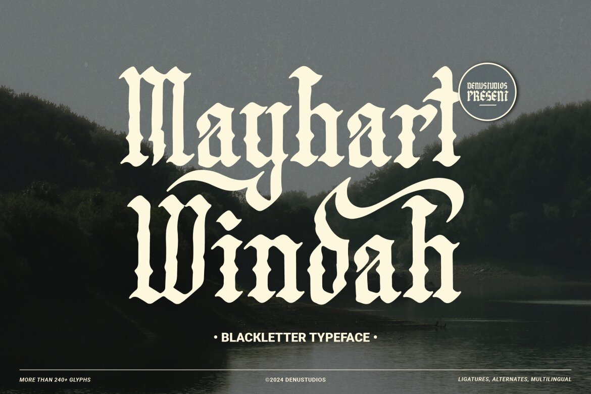 Mayhart Windah | Blackletter Typeface | Deeezy