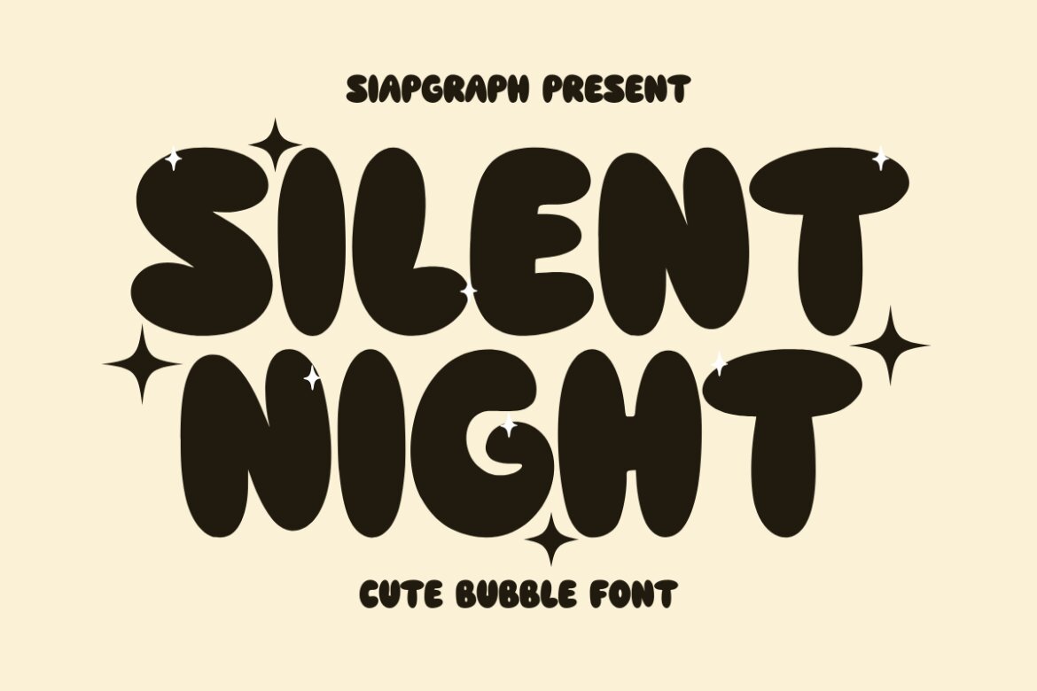 Silent Night - FREE Bubble Font | Deeezy