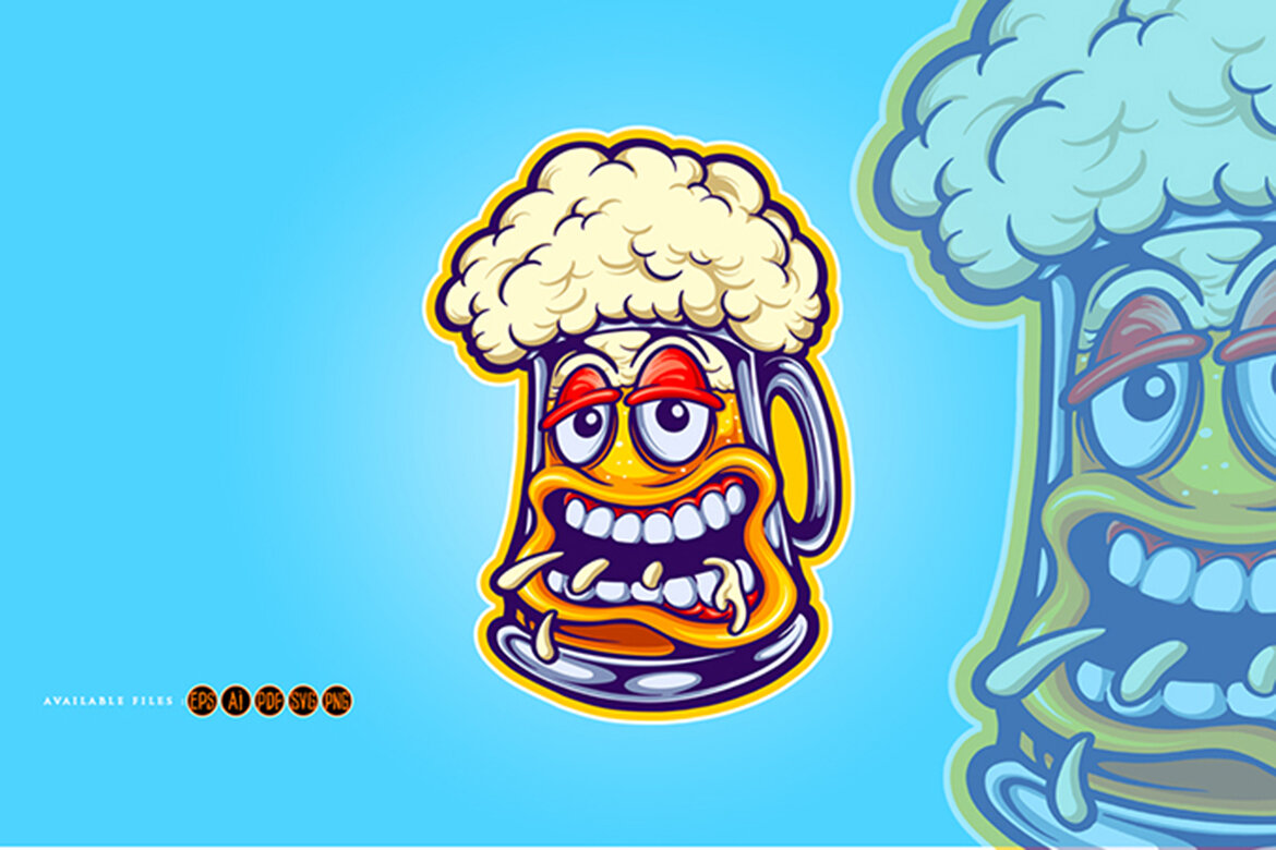 Cute foamy beer glass mascot | Deeezy