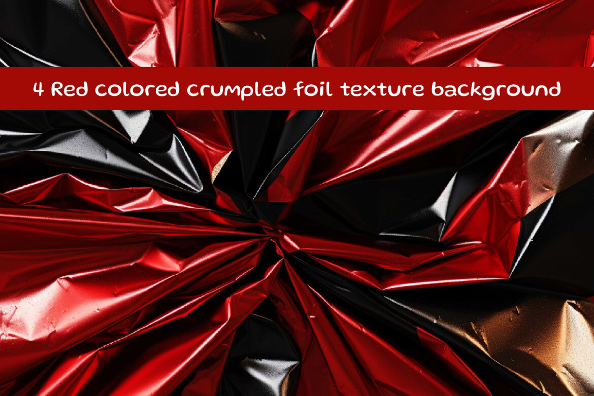 Red colored crumpled foil texture background | Deeezy
