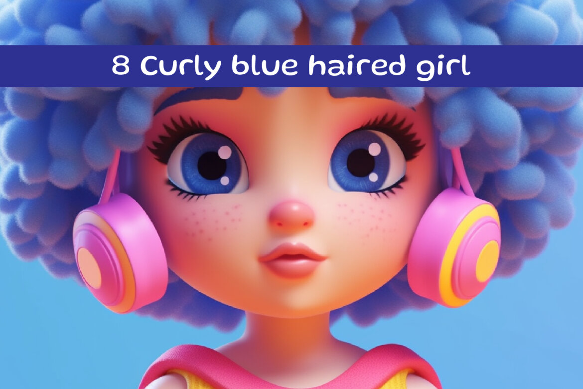 Curly blue haired girl | Deeezy