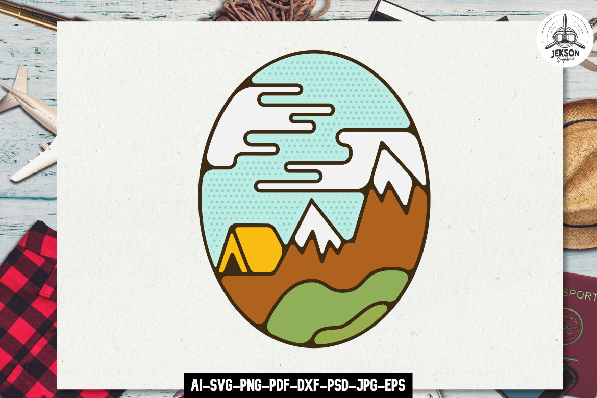 Camping Adventure Logo Graphics SVG Mountain Sublimation PNG | Deeezy