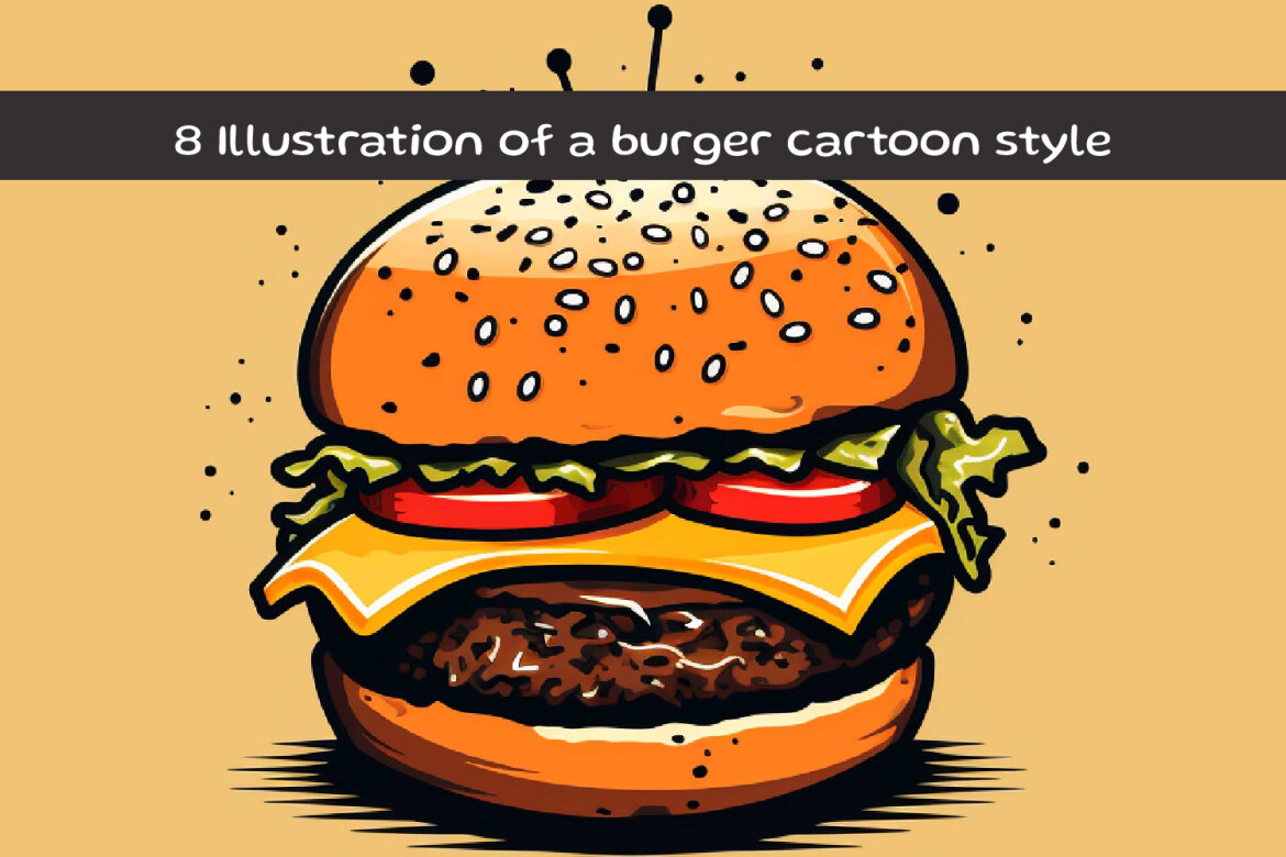 Illustration of a burger cartoon style | Deeezy