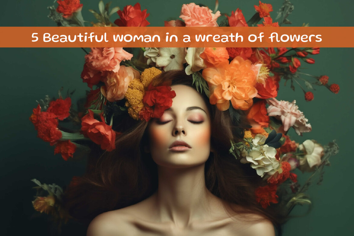Beautiful woman in a wreath of flowers | Deeezy