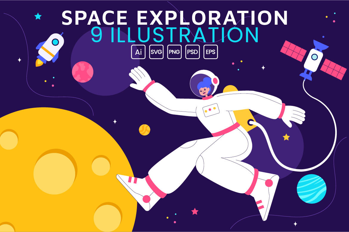 9 Space Exploration FREE Illustrations | Deeezy