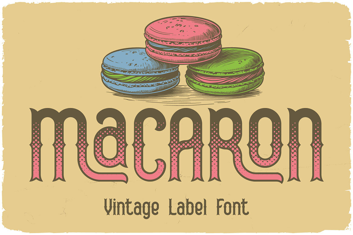 Macaron Vintage Label Font | Deeezy