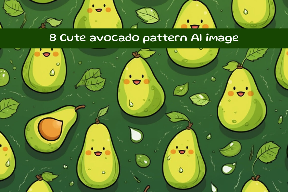 Cute avocado pattern AI image | Deeezy