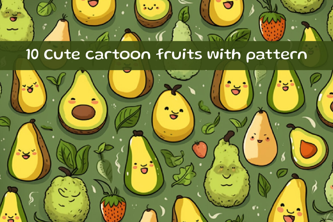 Cute cartoon fruits with pattern | Deeezy