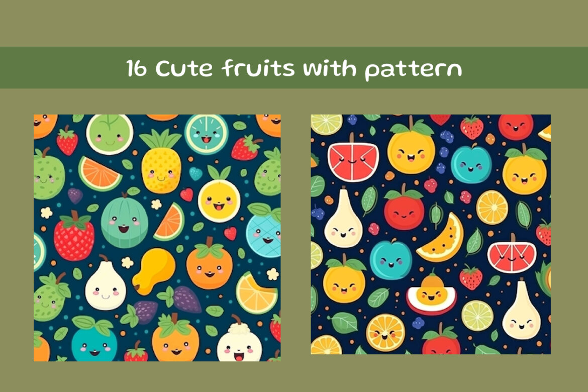 Cute fruits with pattern | Deeezy