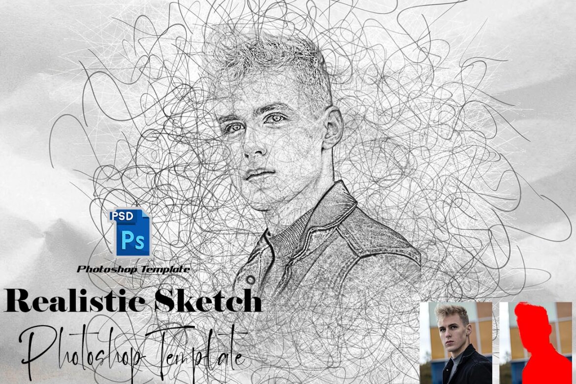 Realistic Sketch Photoshop Template | Deeezy