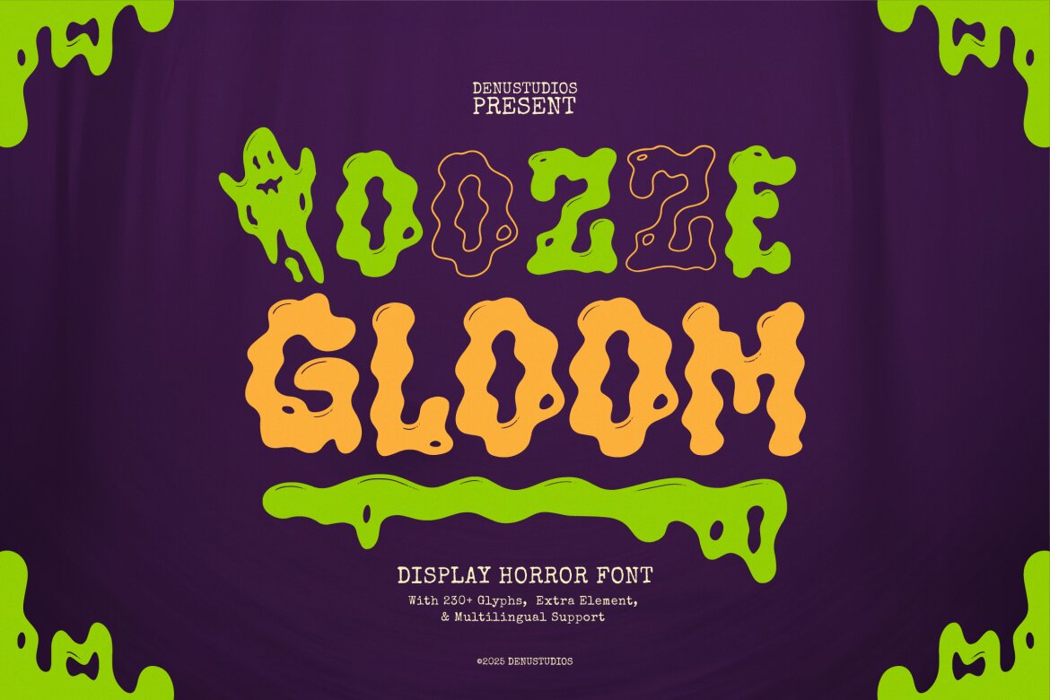 Ooze Gloom | Display Horror Font | Deeezy