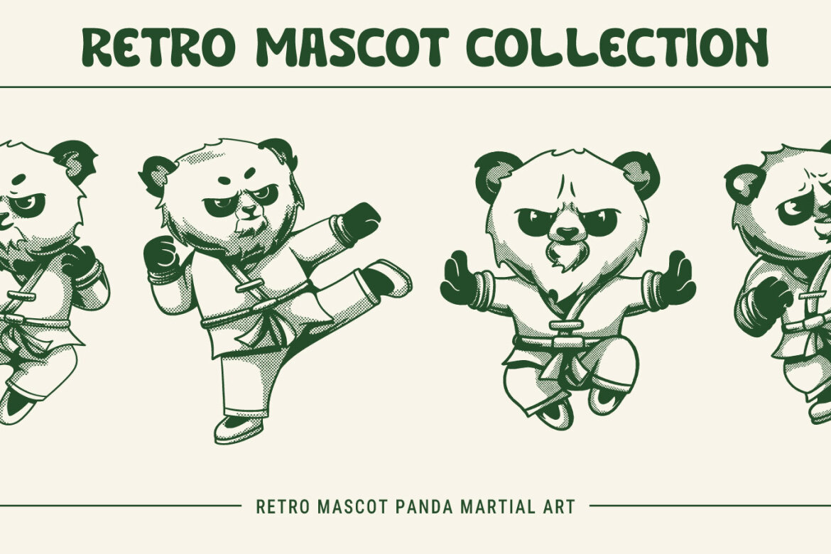 Retro Mascot Panda Collection | Deeezy
