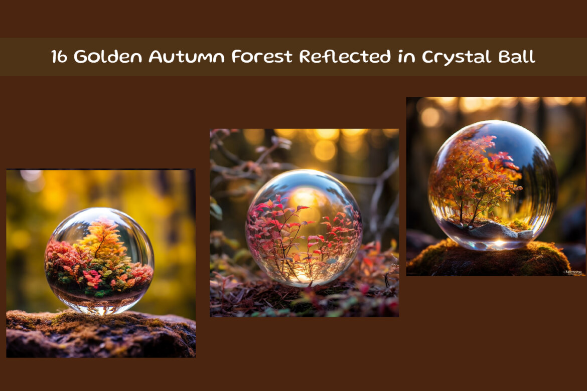 Golden Autumn Forest Reflected in Crystal Ball | Deeezy