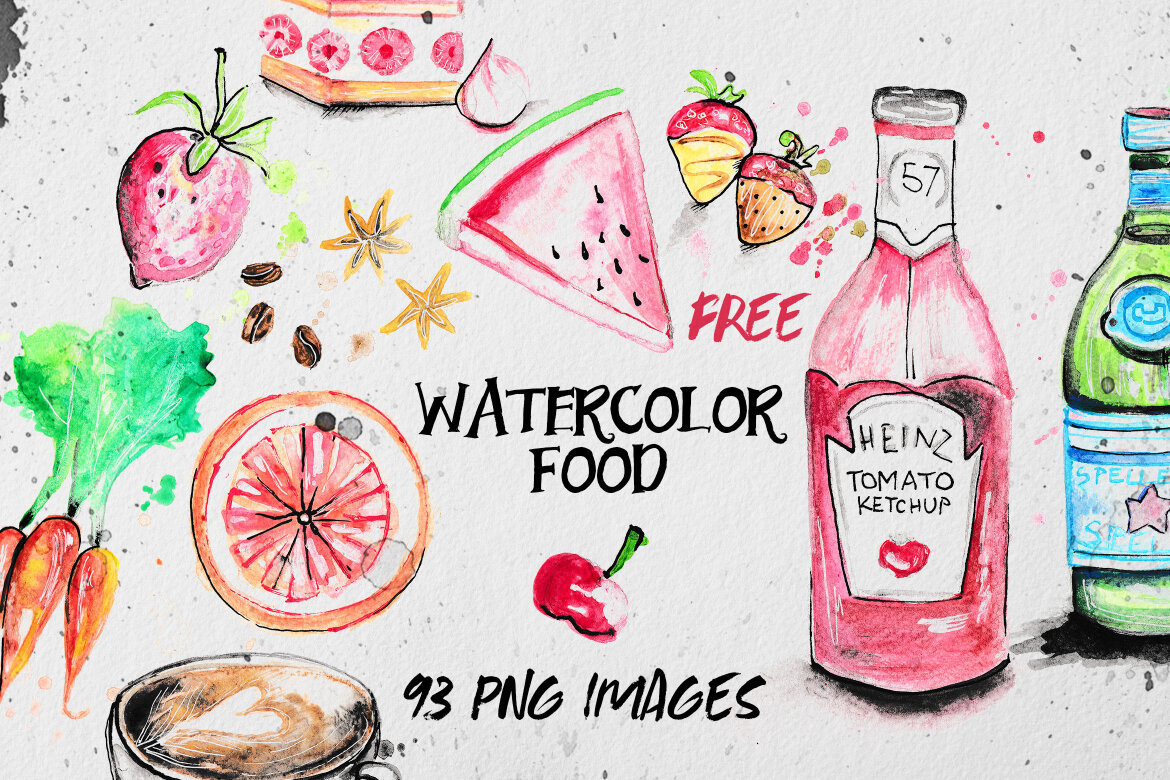 Free Watercolor Food Illustrations | Deeezy