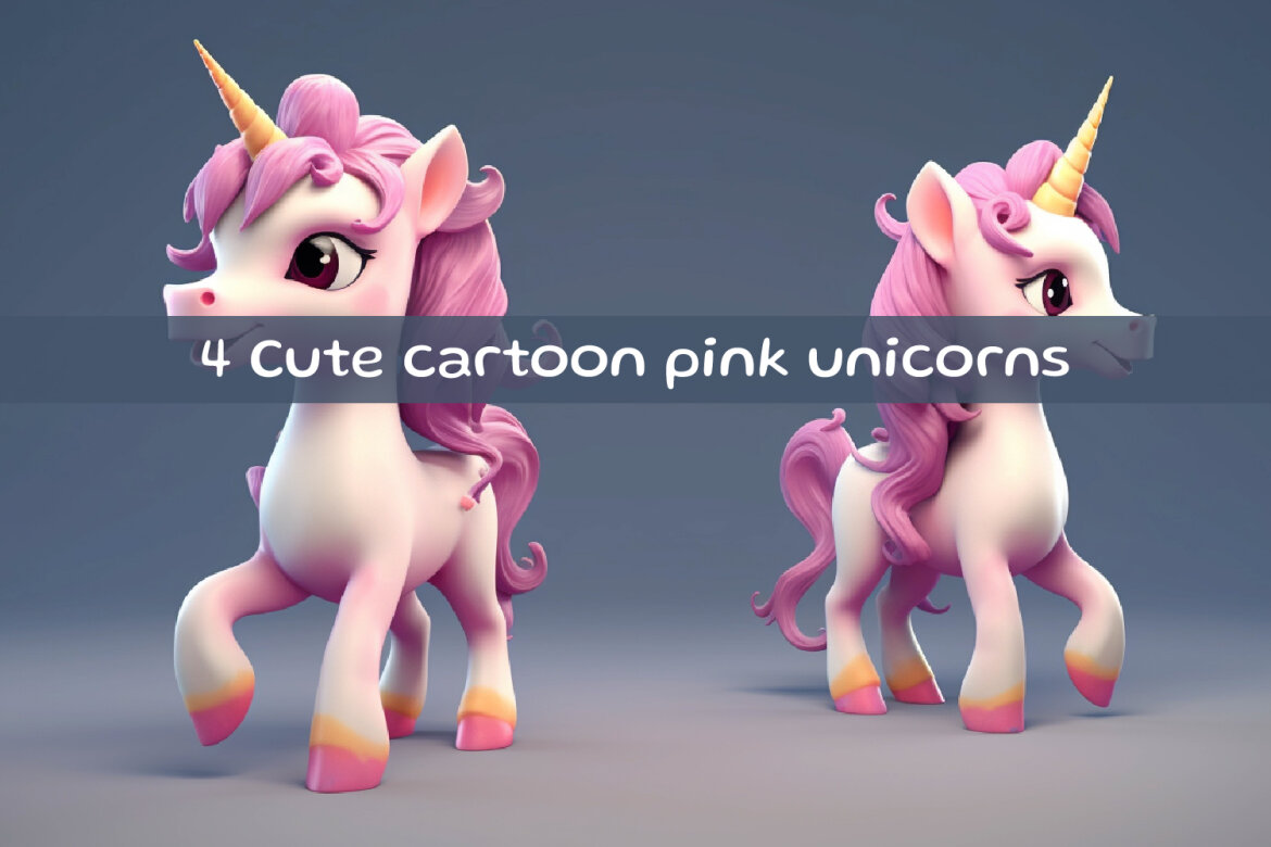 Cute cartoon pink unicorns | Deeezy