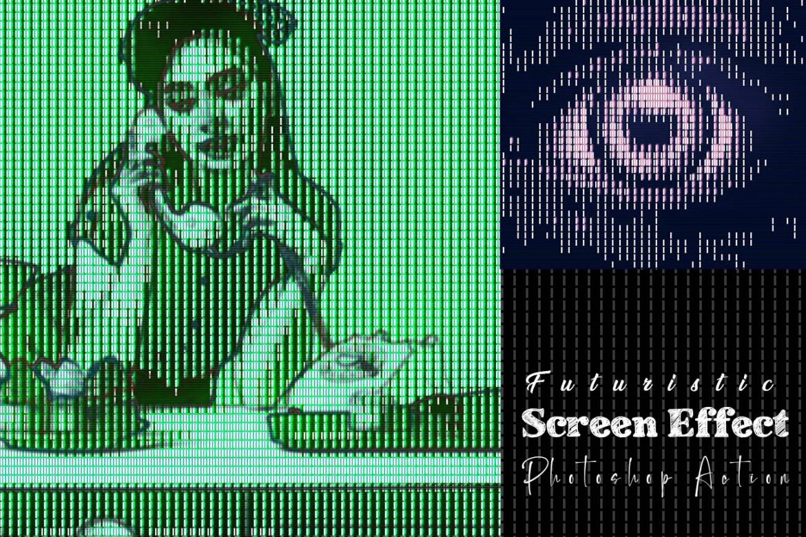Futuristic Screen Effect Photoshop Action | Deeezy