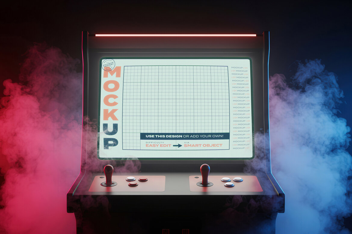 Retro Arcade Machine Screen Mockup | Deeezy