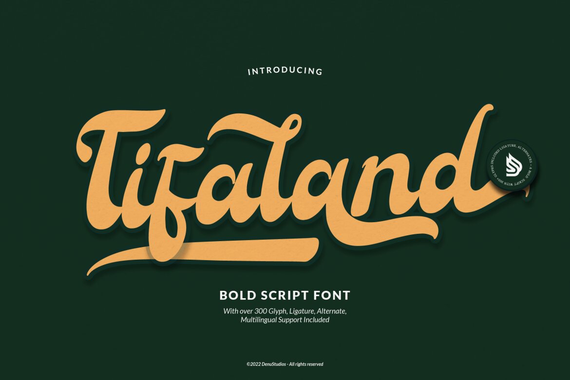 Tifaland | Bold Script Font | Deeezy