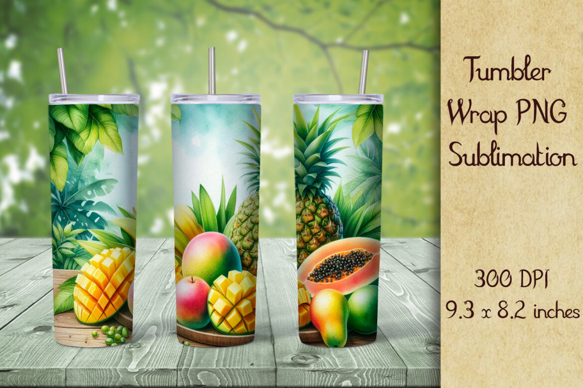 Tropical Fruits Tumbler Wrap Sublimation | Deeezy