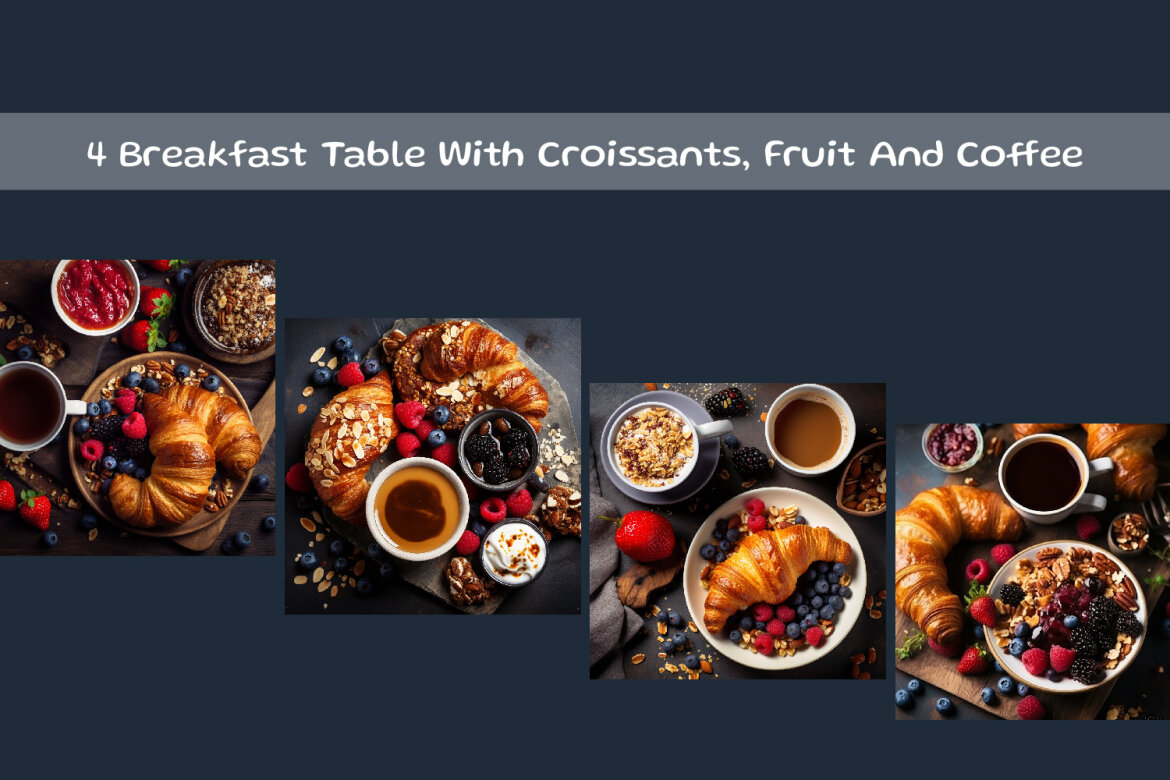 Breakfast Table With Croissants, Fruit And Coffee | Deeezy