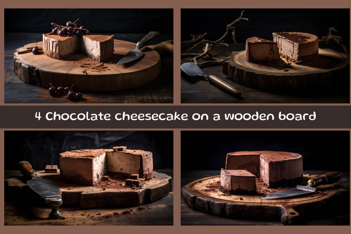 Chocolate cheesecake on a wooden board | Deeezy