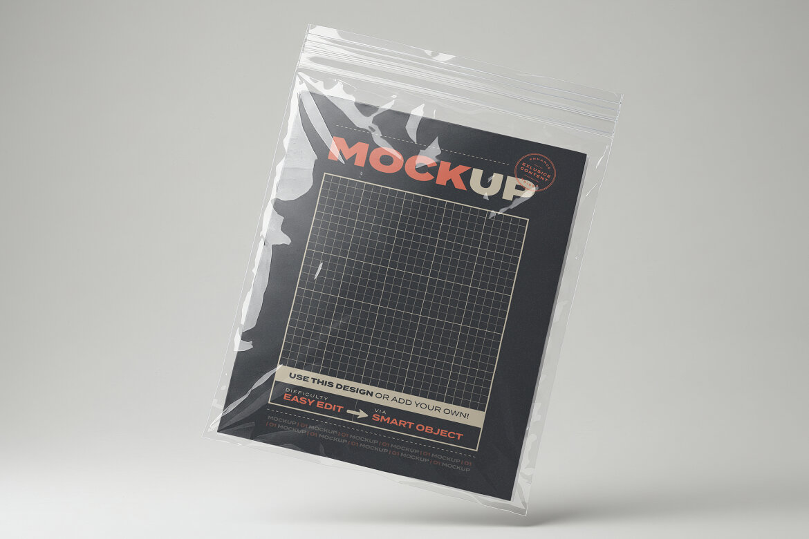 Page Inside Plastic bag Mockups | Deeezy