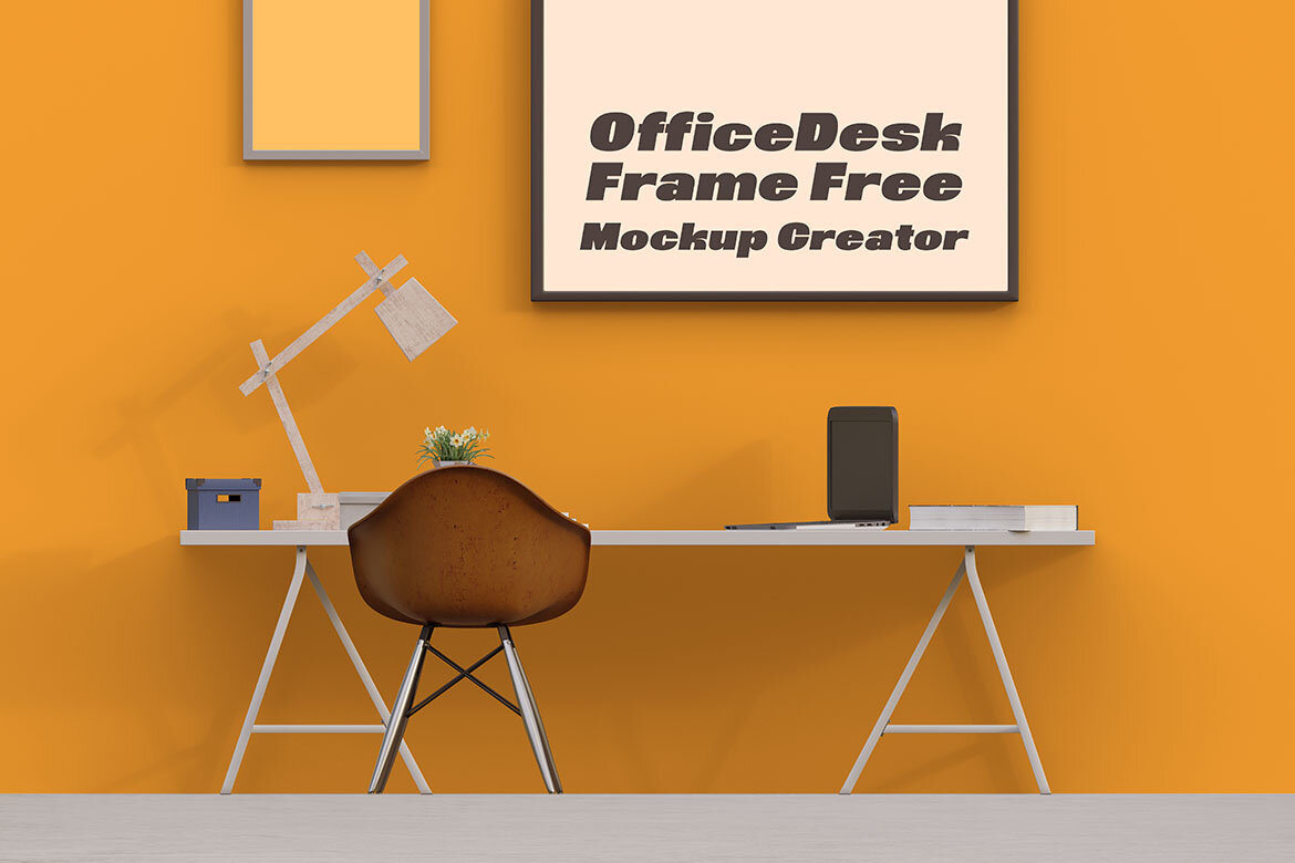 Office Desk & Frame - Free Mockup Creator | Deeezy