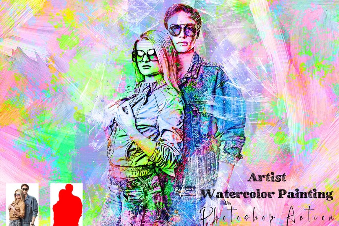 Artist Watercolor Painting Photoshop Action | Deeezy