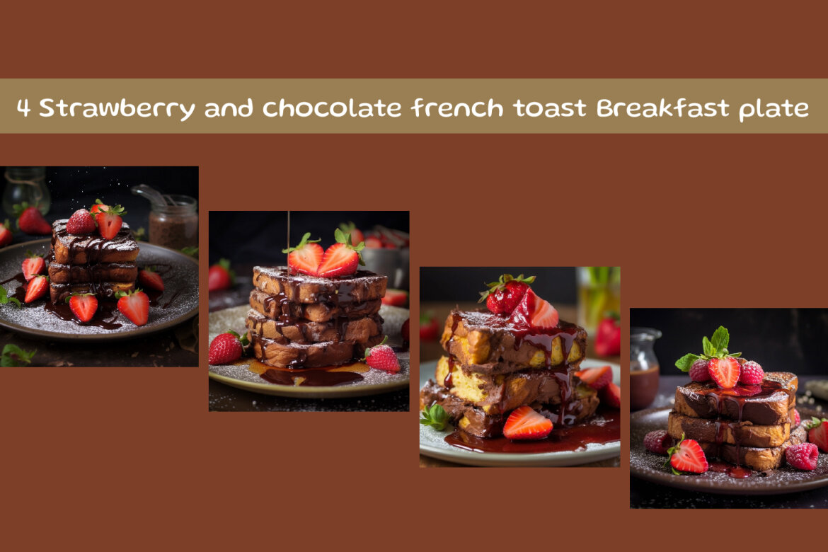 Strawberry and chocolate french toast breakfast plate | Deeezy