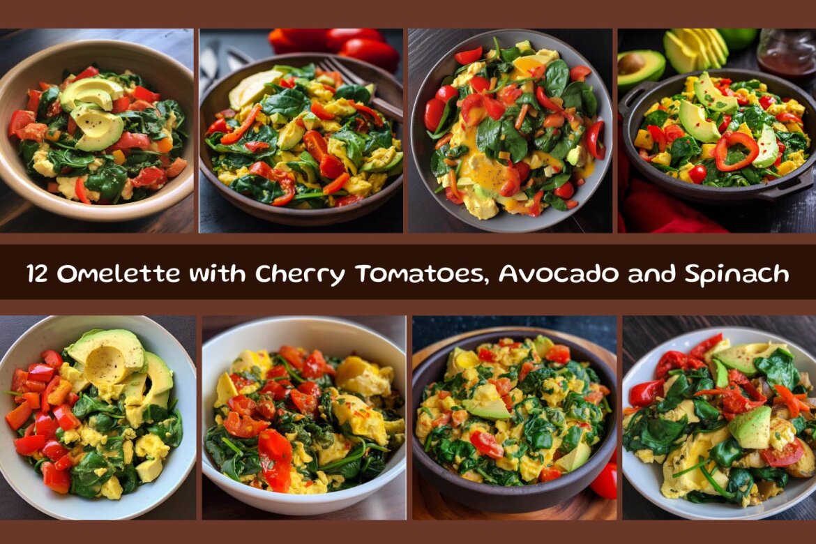 Omelette with Cherry Tomatoes, Avocado and Spinach | Deeezy