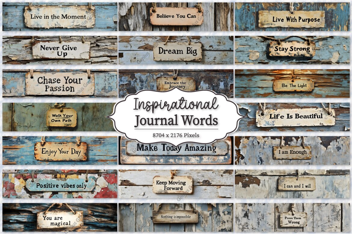 Inspirational Word Printable Junk Journal Bundle | Deeezy