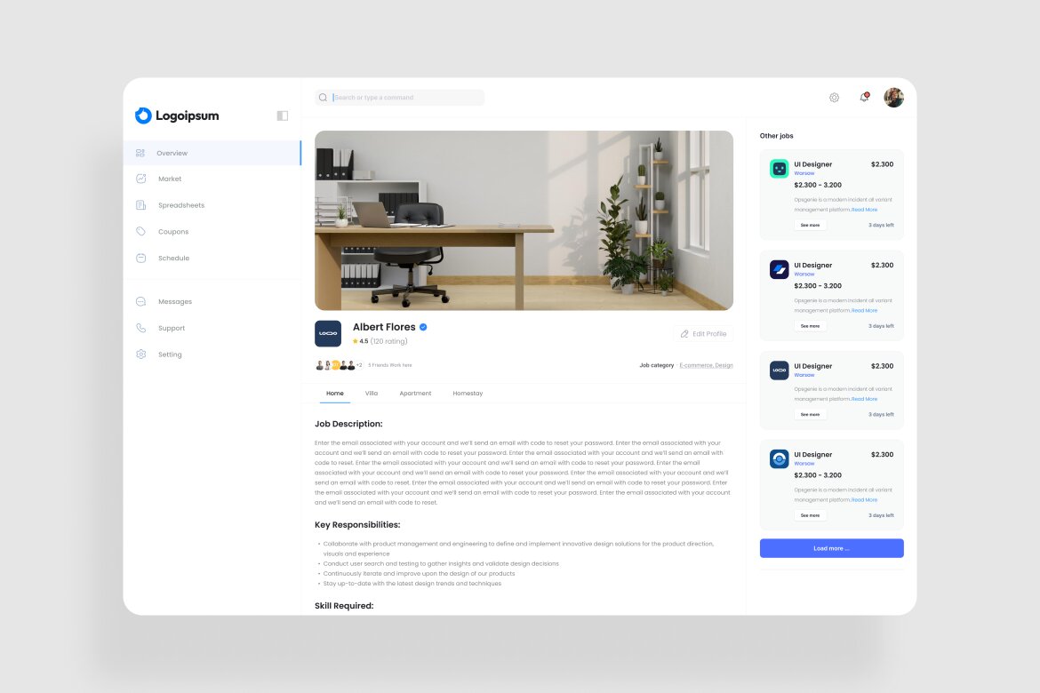 Job Finding Dashboard UI Kit | Deeezy