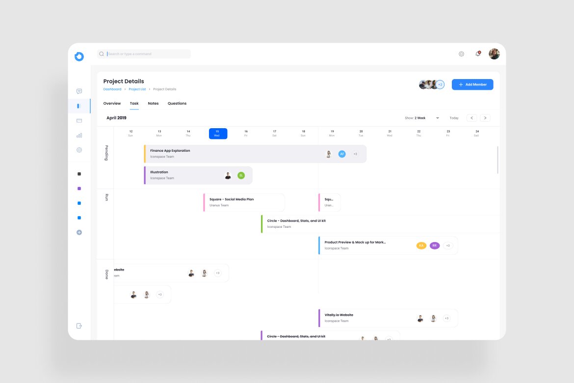 Task Progress Tracking Dashboard UI Kit | Deeezy