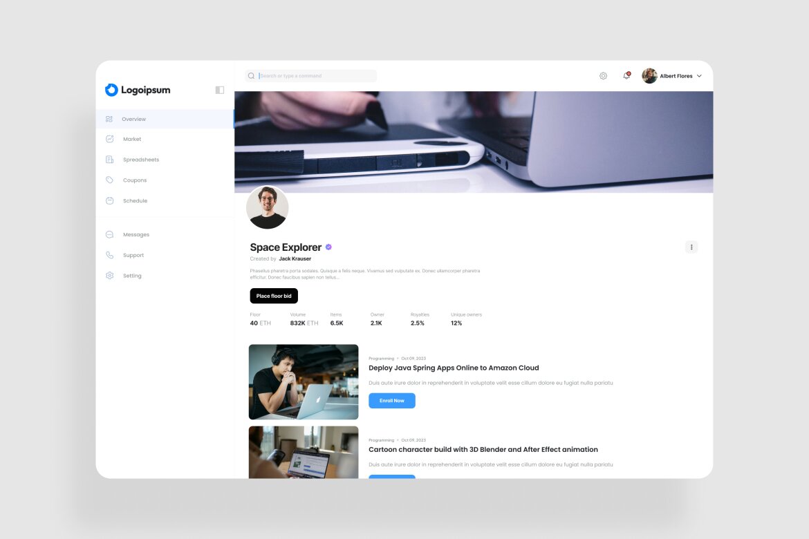Content Creator Management Dashboard UI Kit | Deeezy
