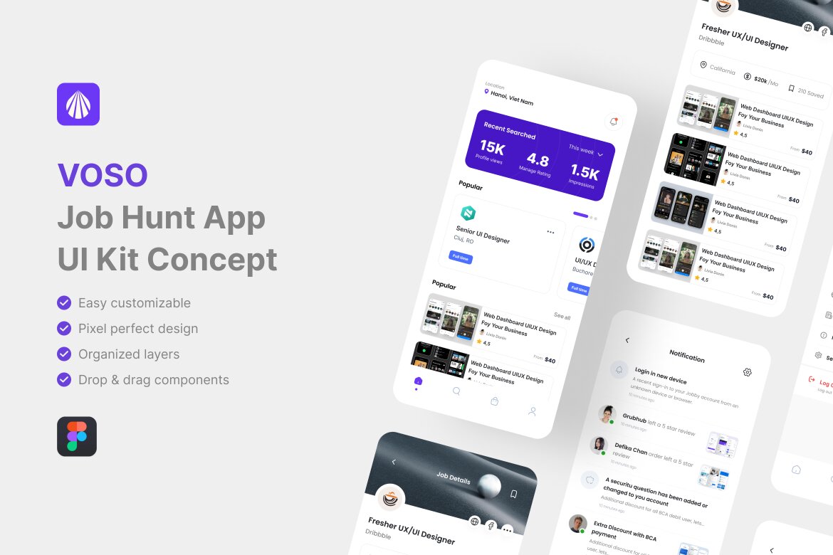 Job Hunt App UI Kit | Deeezy