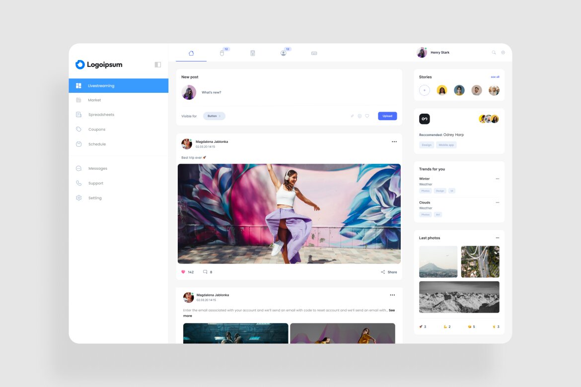 Social Dashboard UI Kit | Deeezy