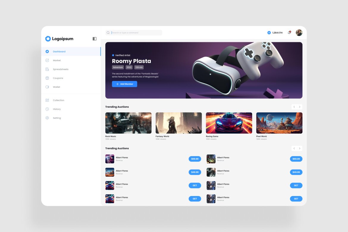 Gaming Dashboard UI Kit | Deeezy