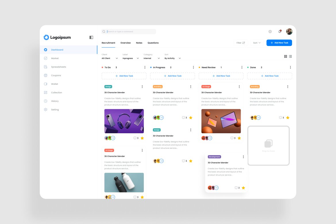 Task Manage Dashboard UI Kit | Deeezy