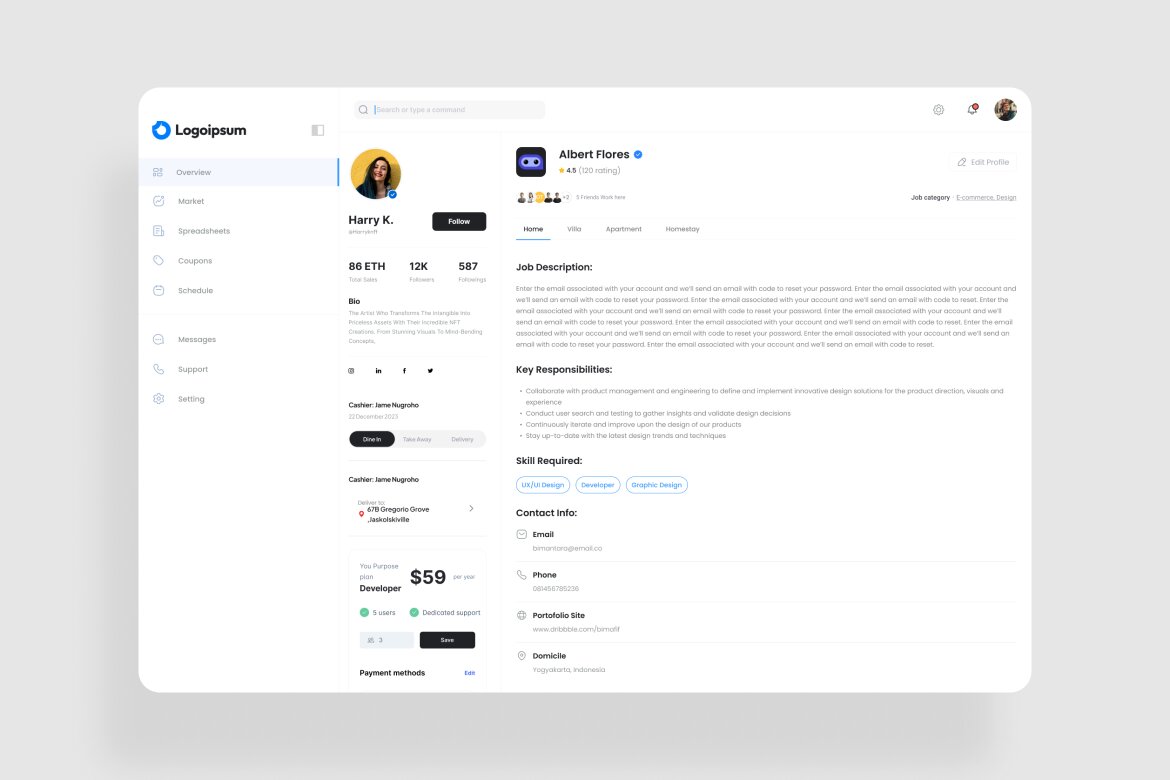 CV Profile Dashboard UI Kit | Deeezy
