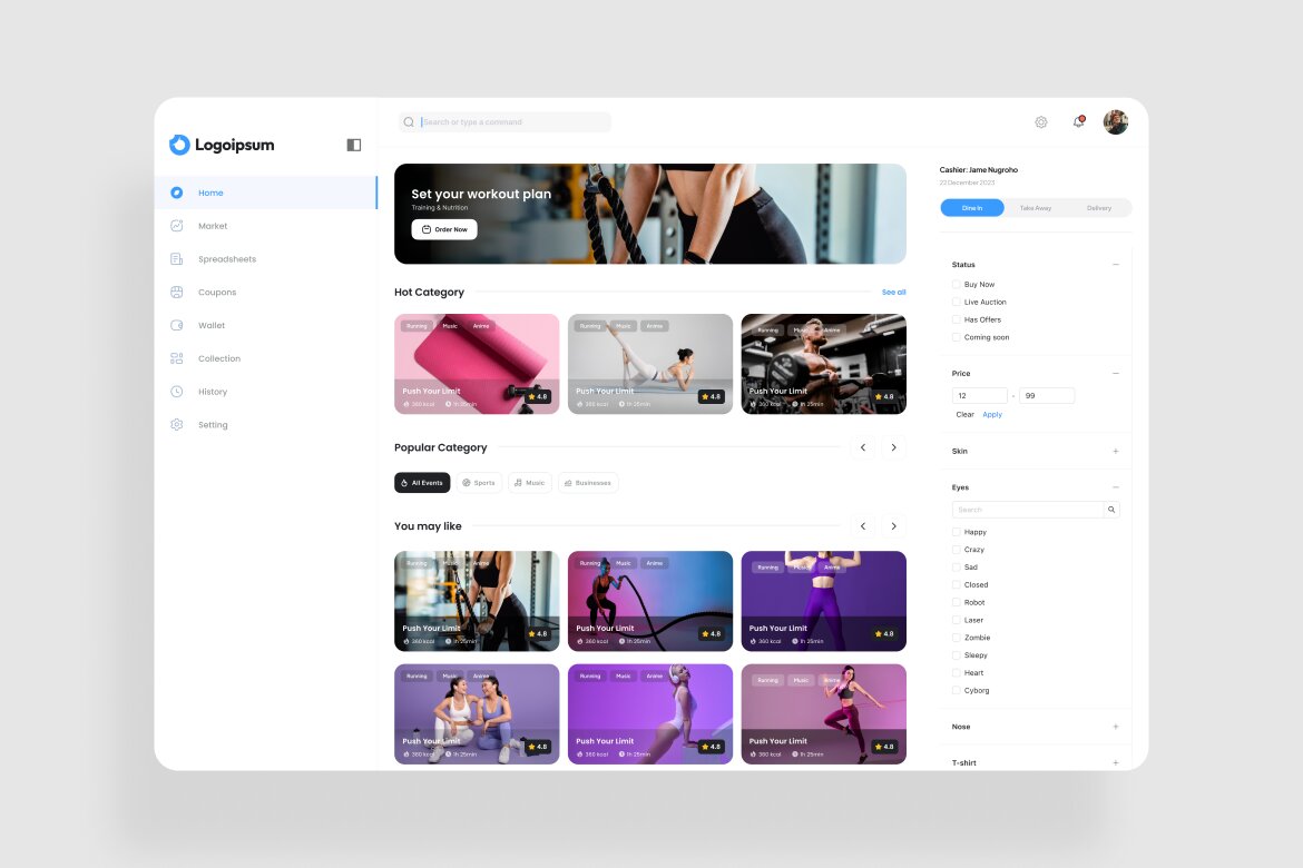 Workout Dashboard UI Kit | Deeezy