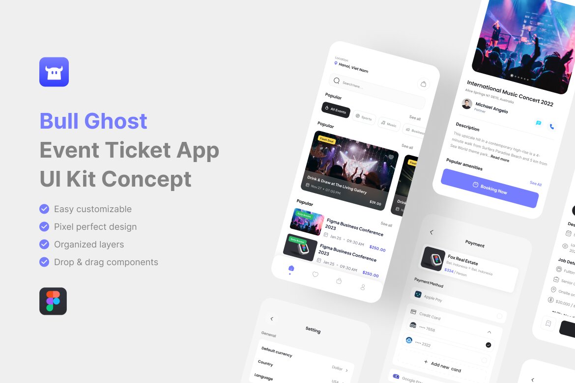 Event Ticket App UI Kit | Deeezy