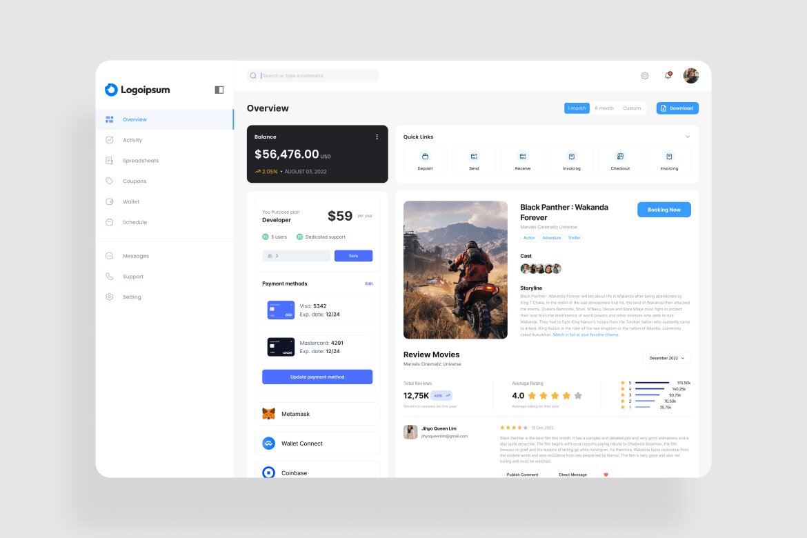 Movie Booking Dashboard UI Kit | Deeezy