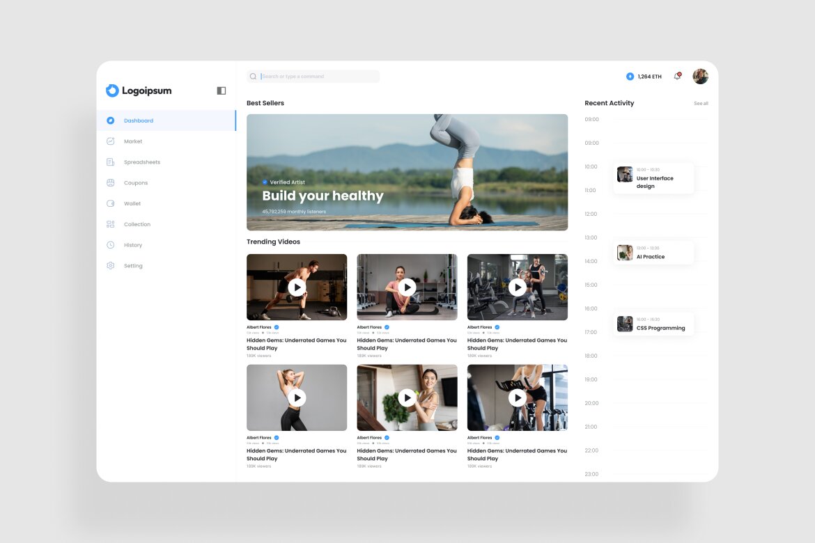 Fitness Dashboard UI Kit | Deeezy