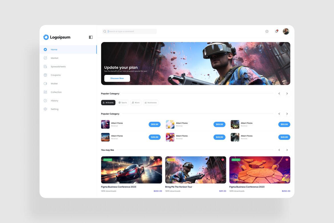 Game Store Dashboard UI Kit | Deeezy