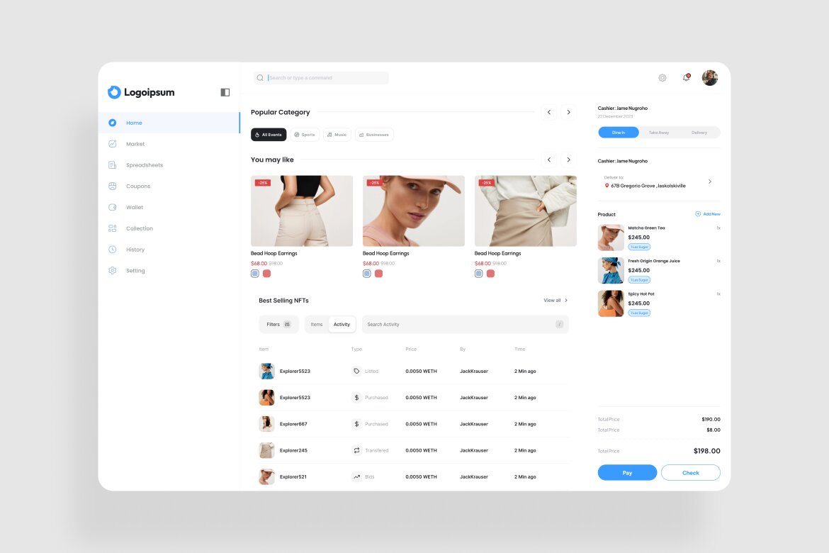 Ecommerce Dashboard UI Kit | Deeezy