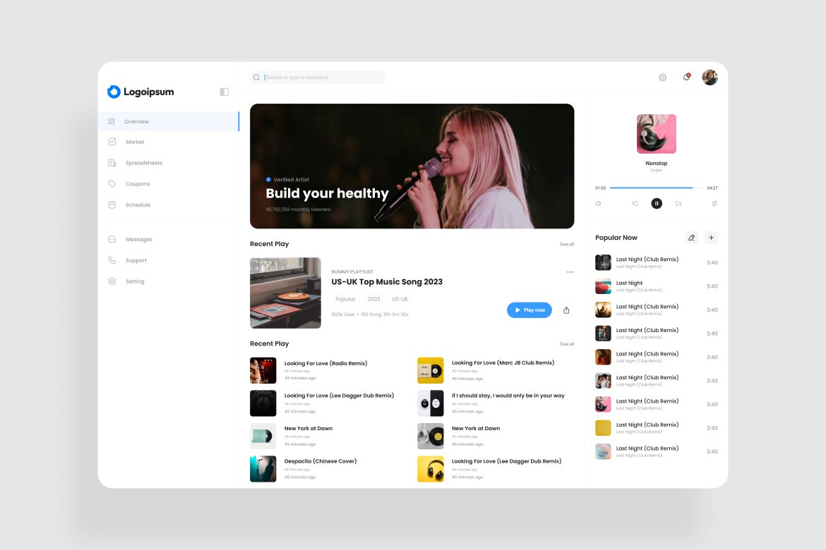 Music Dashboard UI Kit | Deeezy