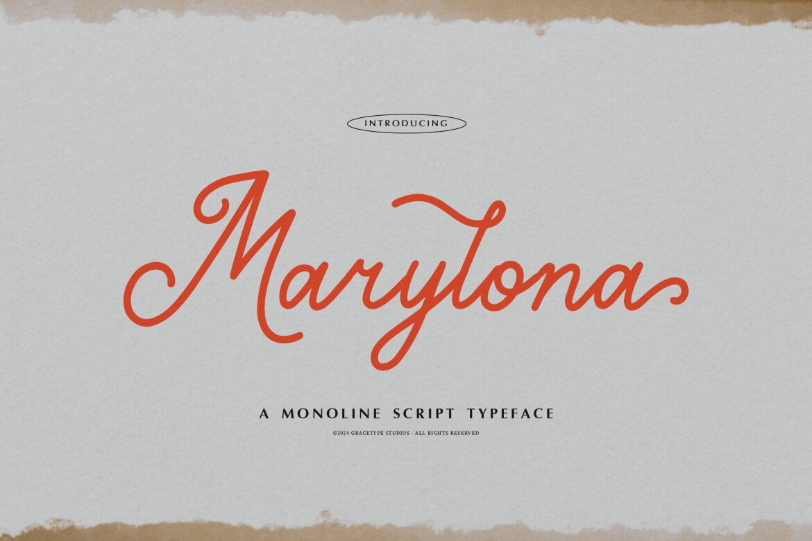 Marylona | Monoline Script font | Deeezy